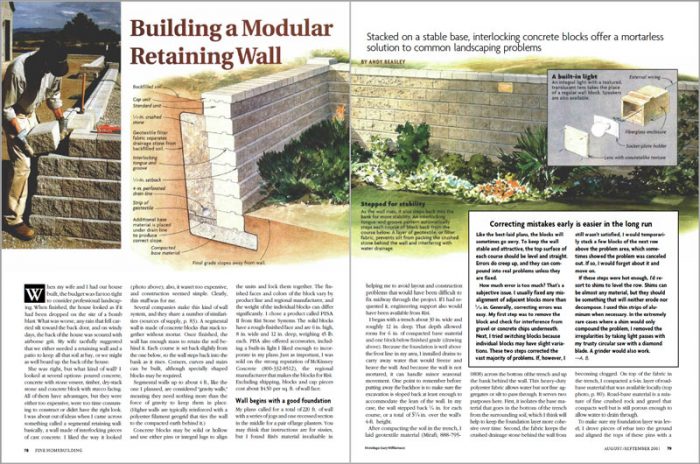 Building a Modular Retaining Wall - Fine Homebuilding