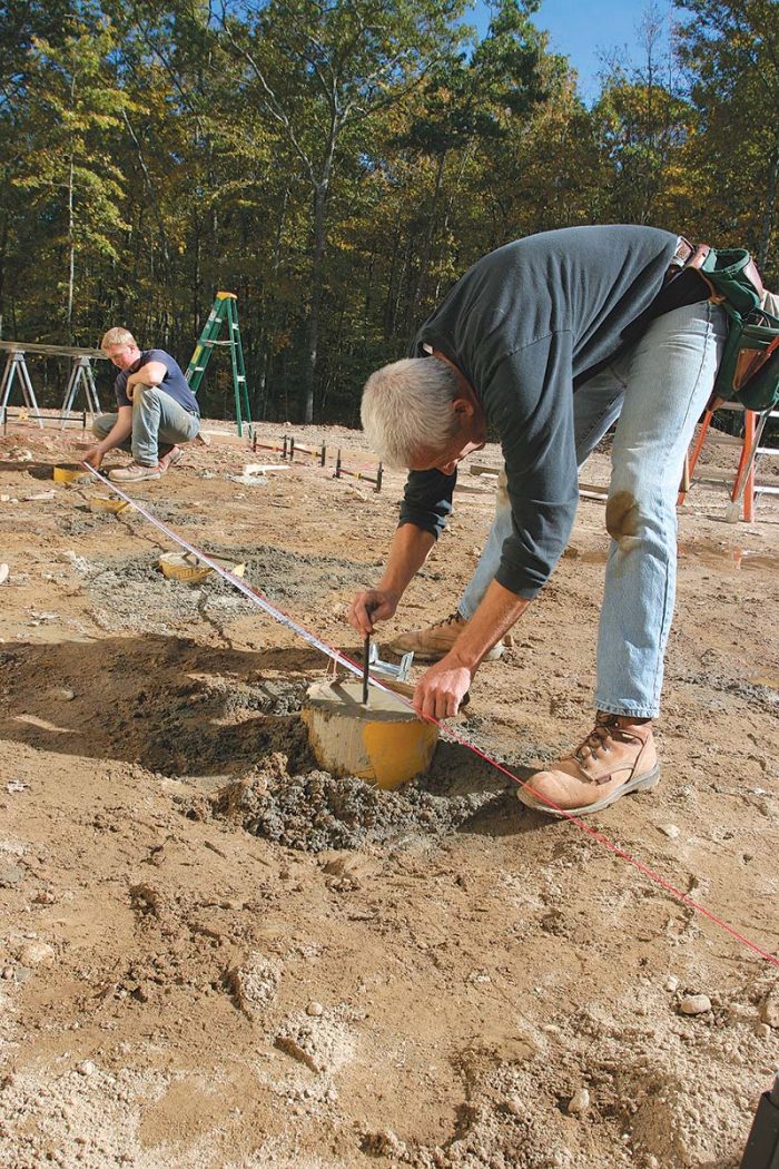 How to Layout and Pour Concrete Piers for a Deck - Fine Homebuilding