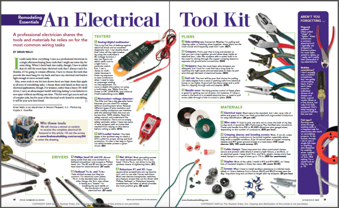 An Electrical Tool Kit - Fine Homebuilding