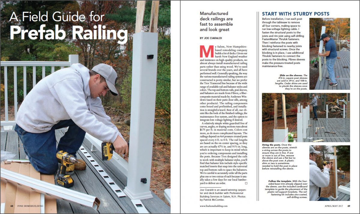 A Field Guide for Prefab Railing - Fine Homebuilding