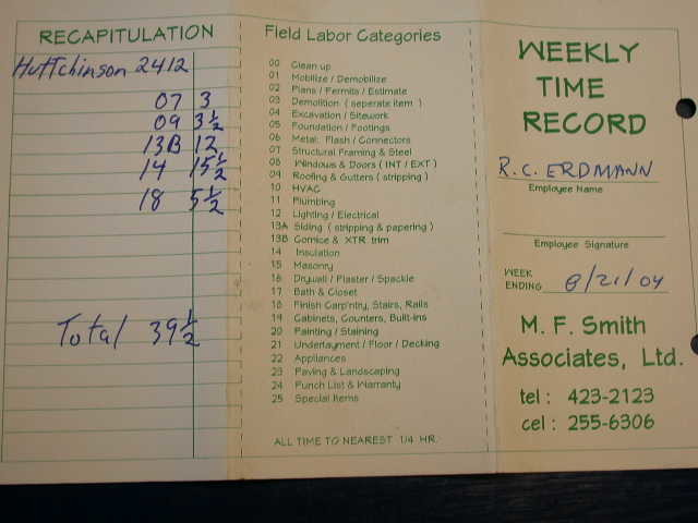Time Cards Again - Fine Homebuilding