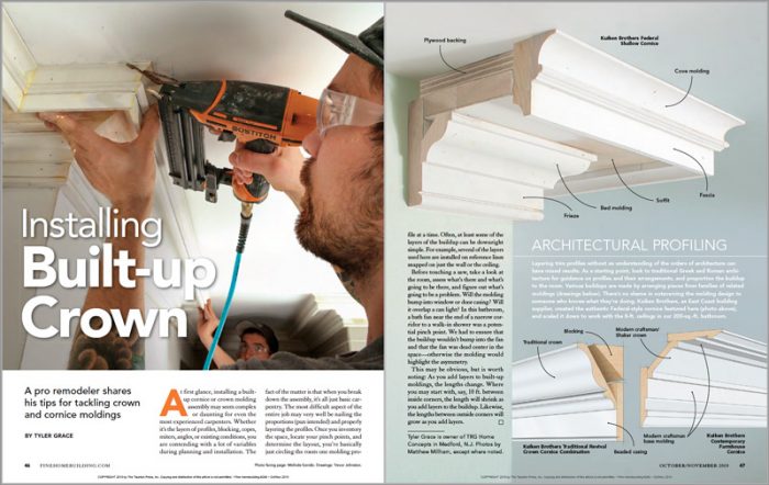 How to Install Built-up Crown Molding - Fine Homebuilding
